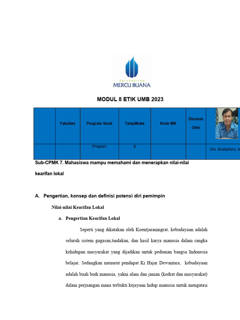 MODUL 8 PENDIDIKAN ANTI KORUPSI DAN ETIK UMB 2023 | PDF