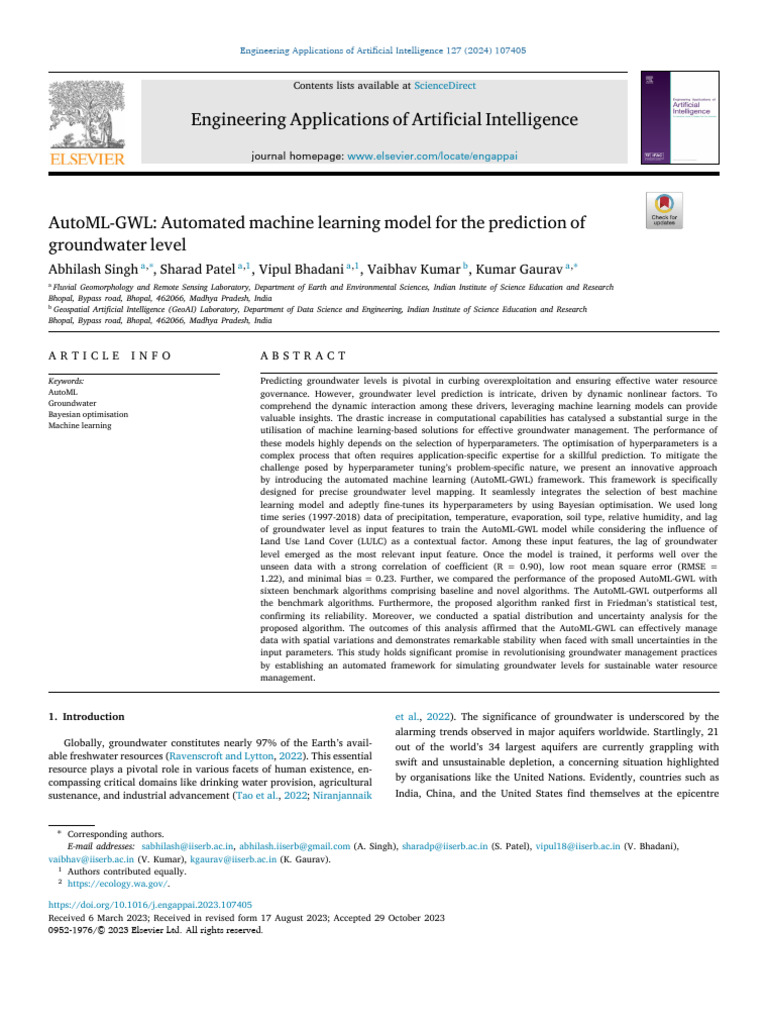 GWL Prediction Paper | PDF | Machine Learning | Support Vector Machine