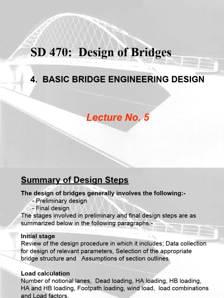 Lecture No.5 - Bridge-Loads | PDF | Bridge | Beam (Structure)