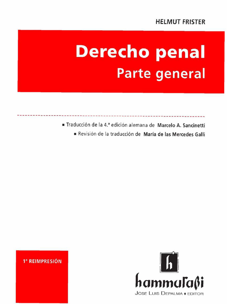Derecho Penal Parte General. 2016. Helmut Frister | PDF | Derecho penal ...
