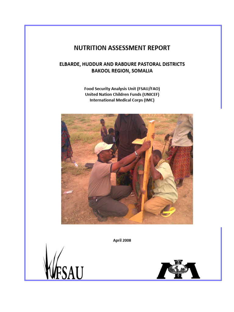 Bakool Elbarde Nutrition Assessment Final Report April 08 | PDF | Water ...