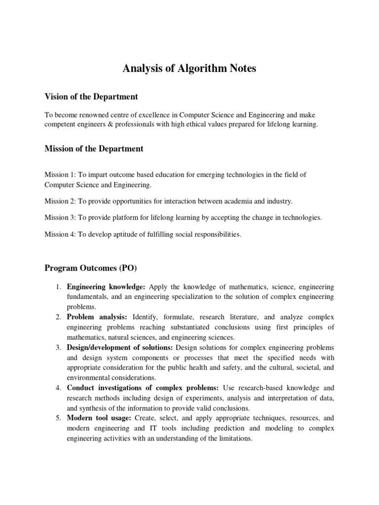 DAA Notes | PDF | Engineering | Computational Complexity Theory DAA Notes | PDF | Engineering | Computational Complexity Theory