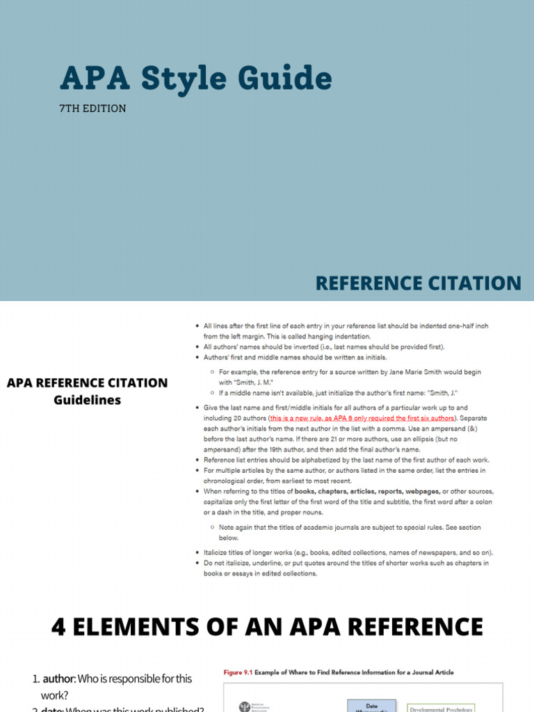 Apa Reference Citation 7TH Edition | PDF