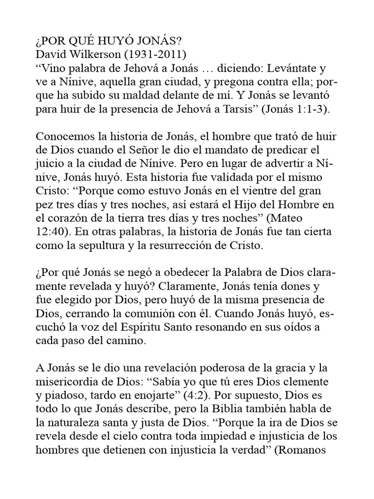 Por Qué Huyó Jonás | PDF
