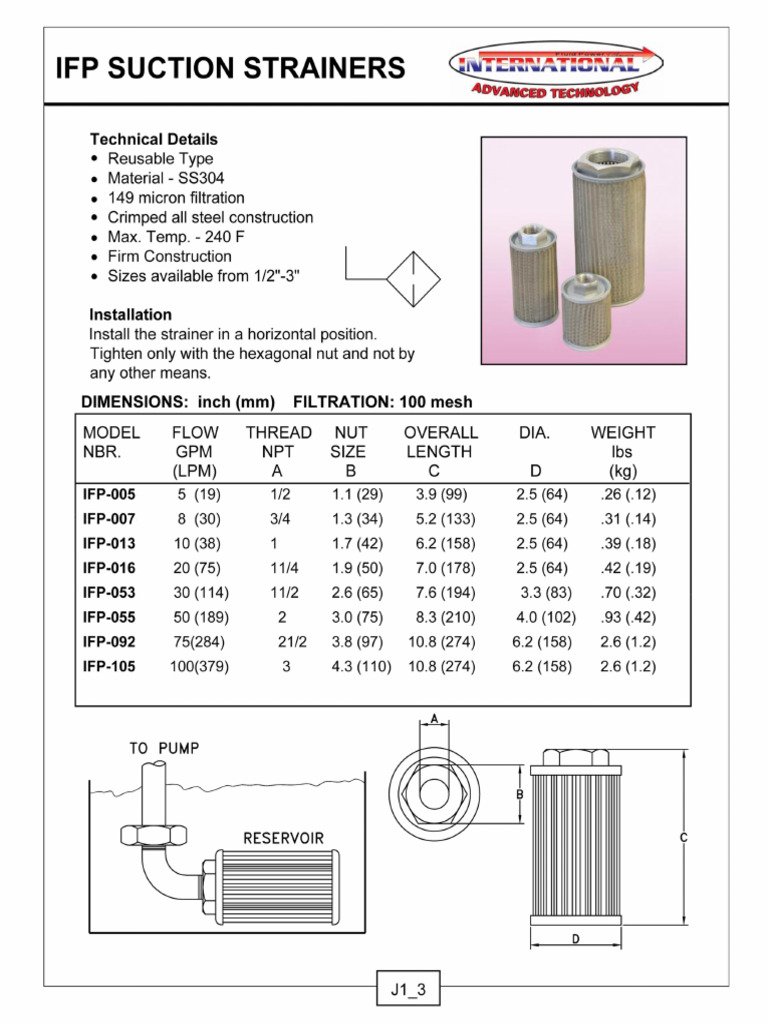Updated Suction Strainers | PDF