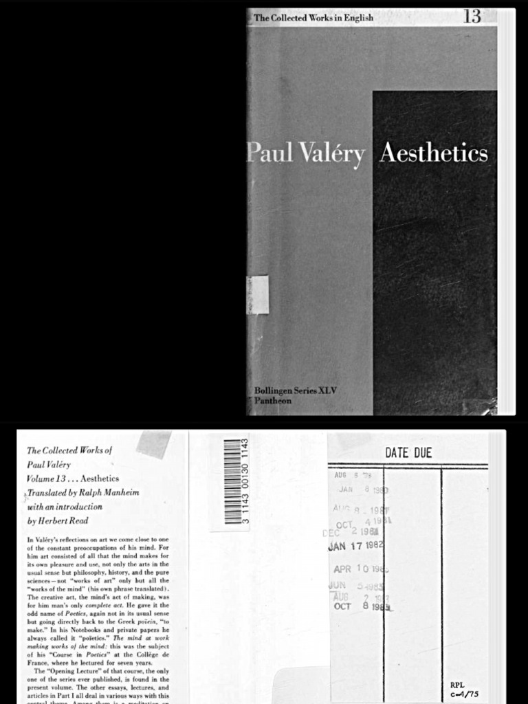 Collected Works Paul Valery Vol13 Aesthetics OCR | PDF | Thought | Reason