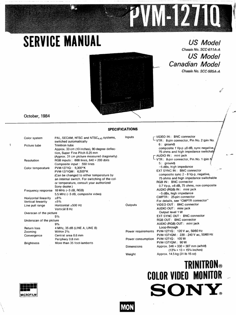 PVM-1271Q Service Manual | PDF