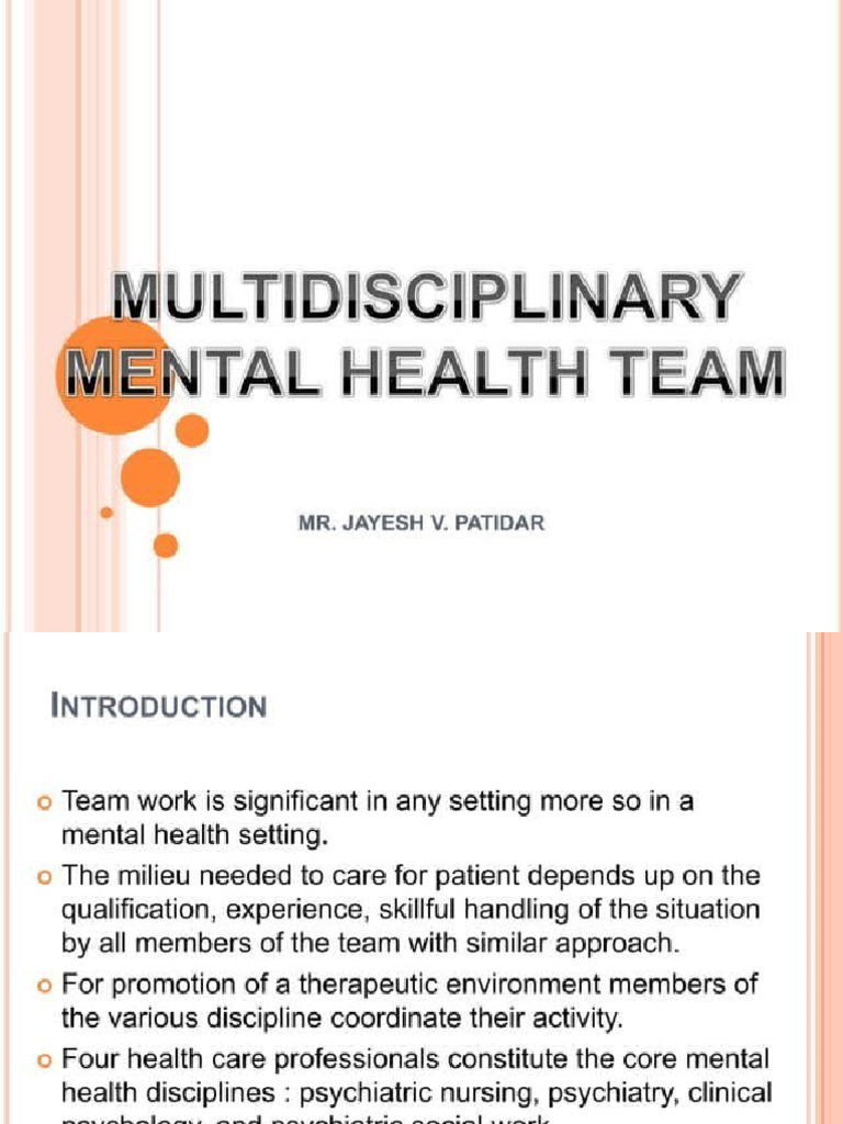 Lesson plan on mental health team | PDF