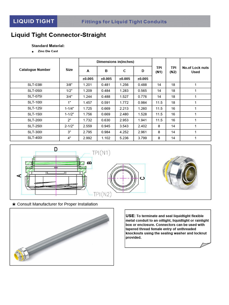 Ficha Tecnica Conector Hermetico | PDF
