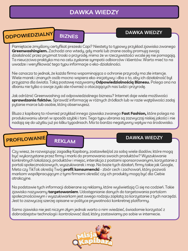Dawka Wiedzy Misja Kapibara | PDF Dawka Wiedzy Misja Kapibara | PDF