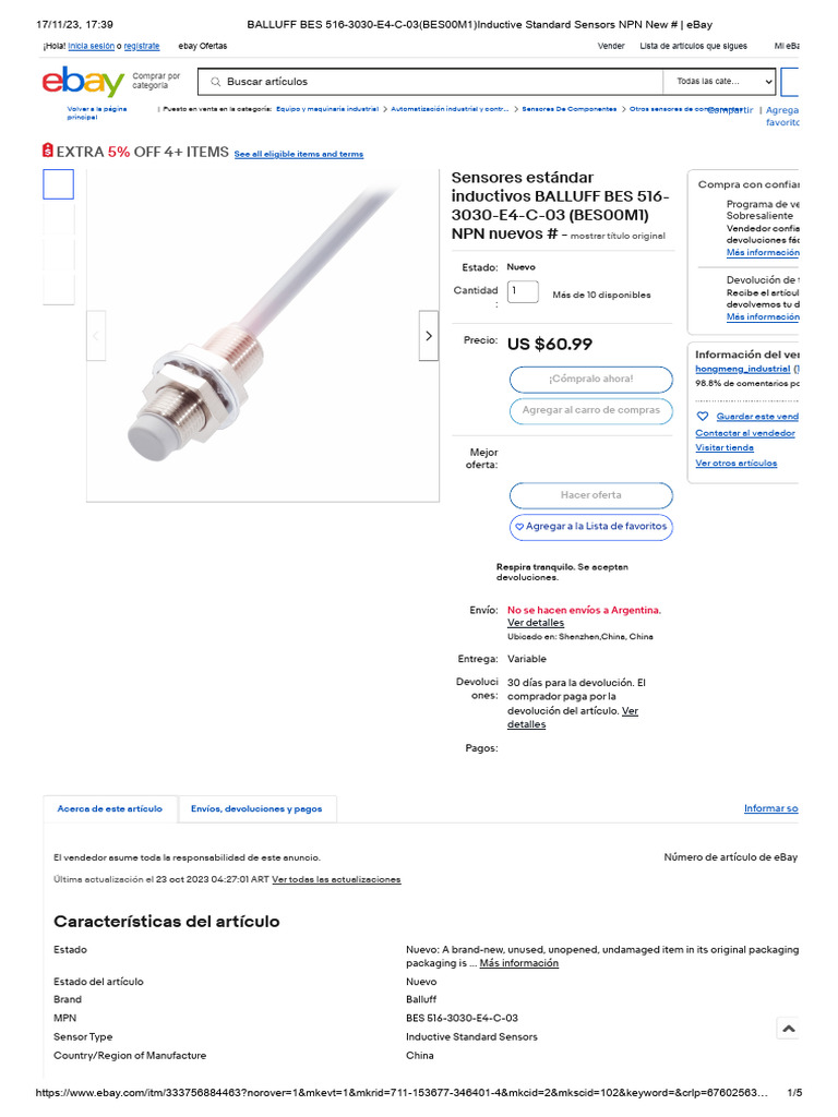 BALLUFF BES 516-3030 Inductive Standard Sensors NPN | Descargar gratis PDF | Business