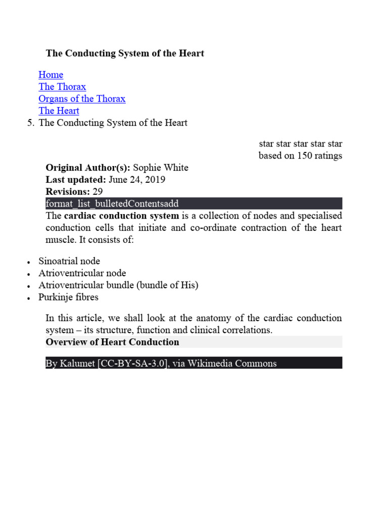 The Conducting System of The Heart 1 | PDF | Heart | Atrium (Heart)