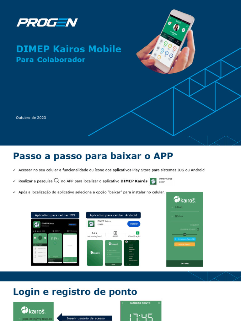 Guia para Uso do DIMEP Kairos Mobile | PDF