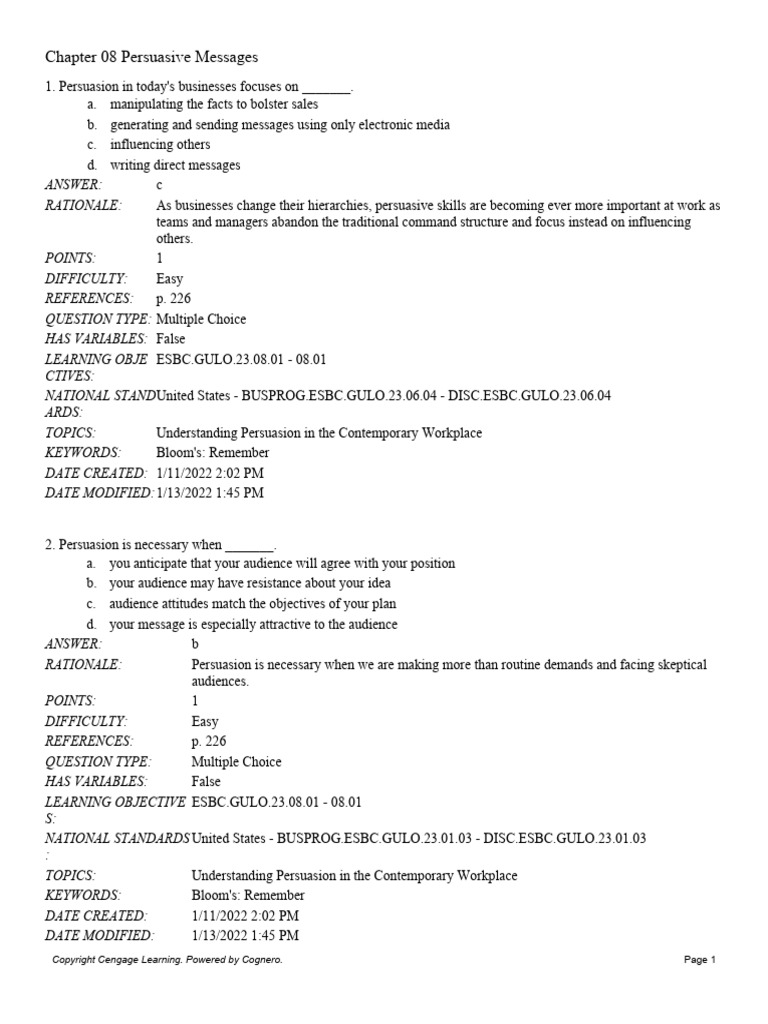 Chapter 08 Persuasive Messages | PDF | Persuasion | Direct Marketing