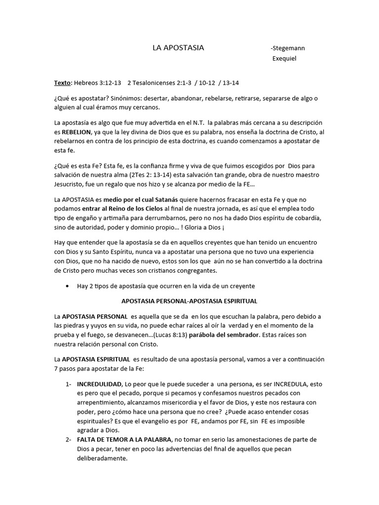 Entendiendo la Apostasía en la Fe Cristiana | PDF | Fe | Pecado