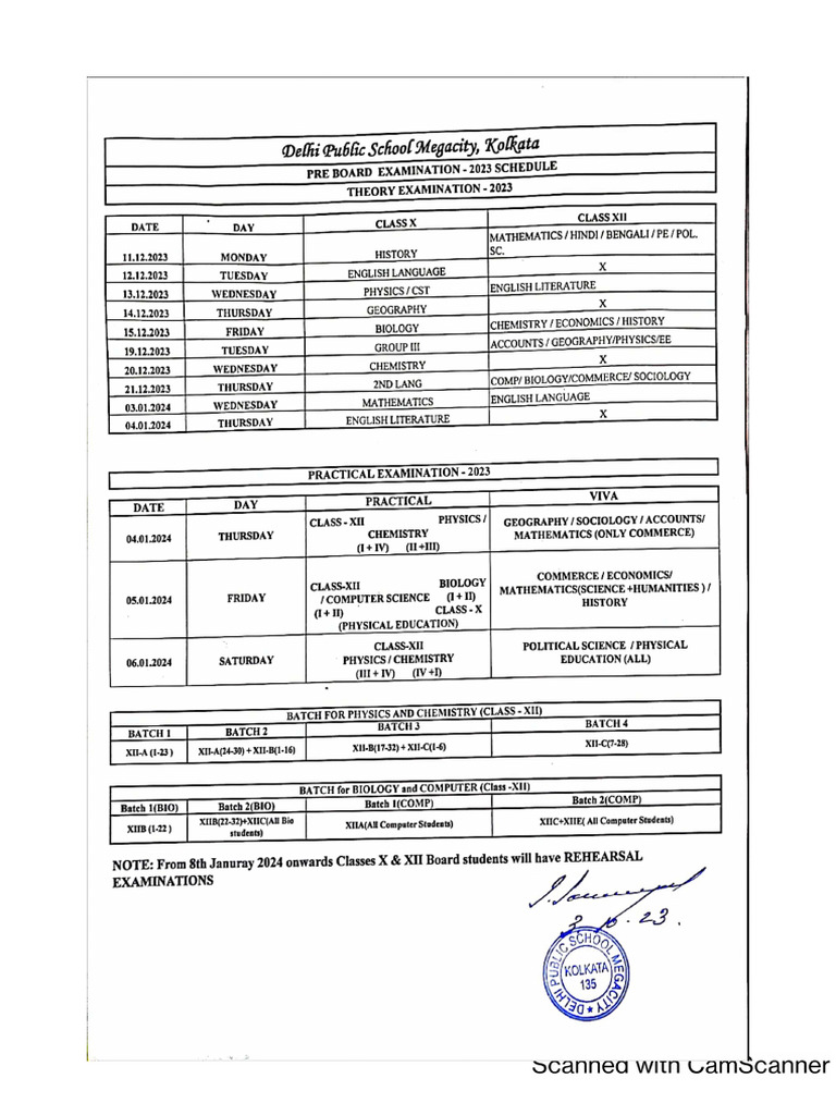 Preboards Schedule | PDF