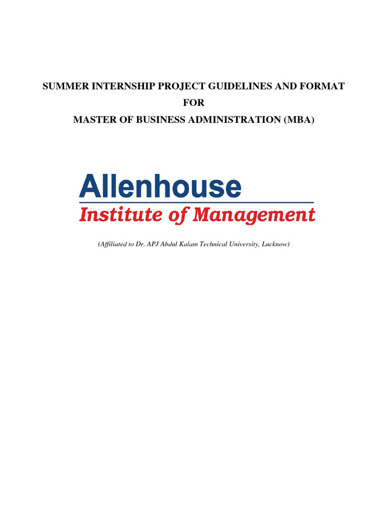 SIP Format MBA | PDF | Methodology | Survey Methodology