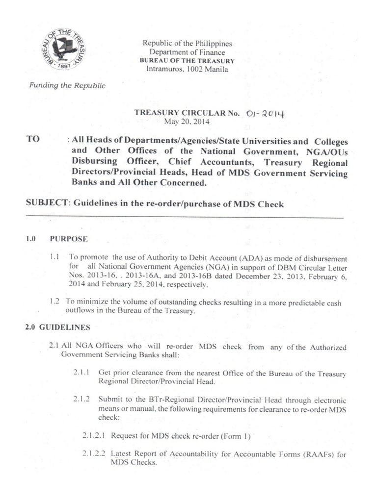 Treasury Circular Dated May 20 2014 | PDF