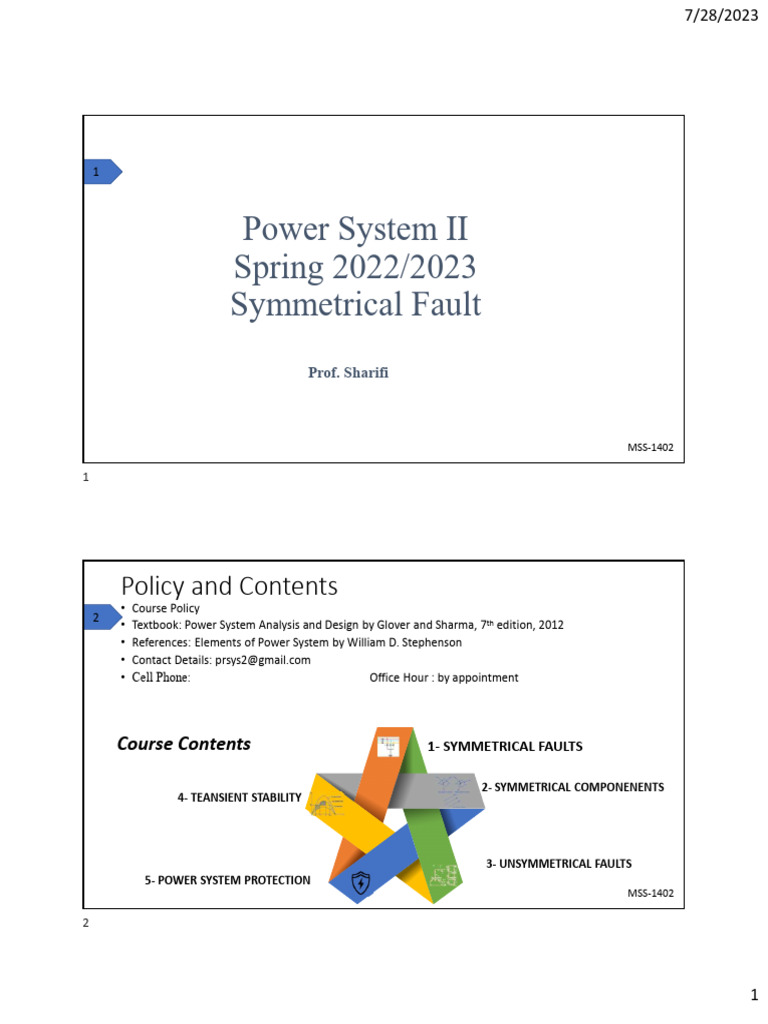 Introduction To Symmetrical Fault (Chapter 7) | PDF | Fuse (Electrical) | Relay