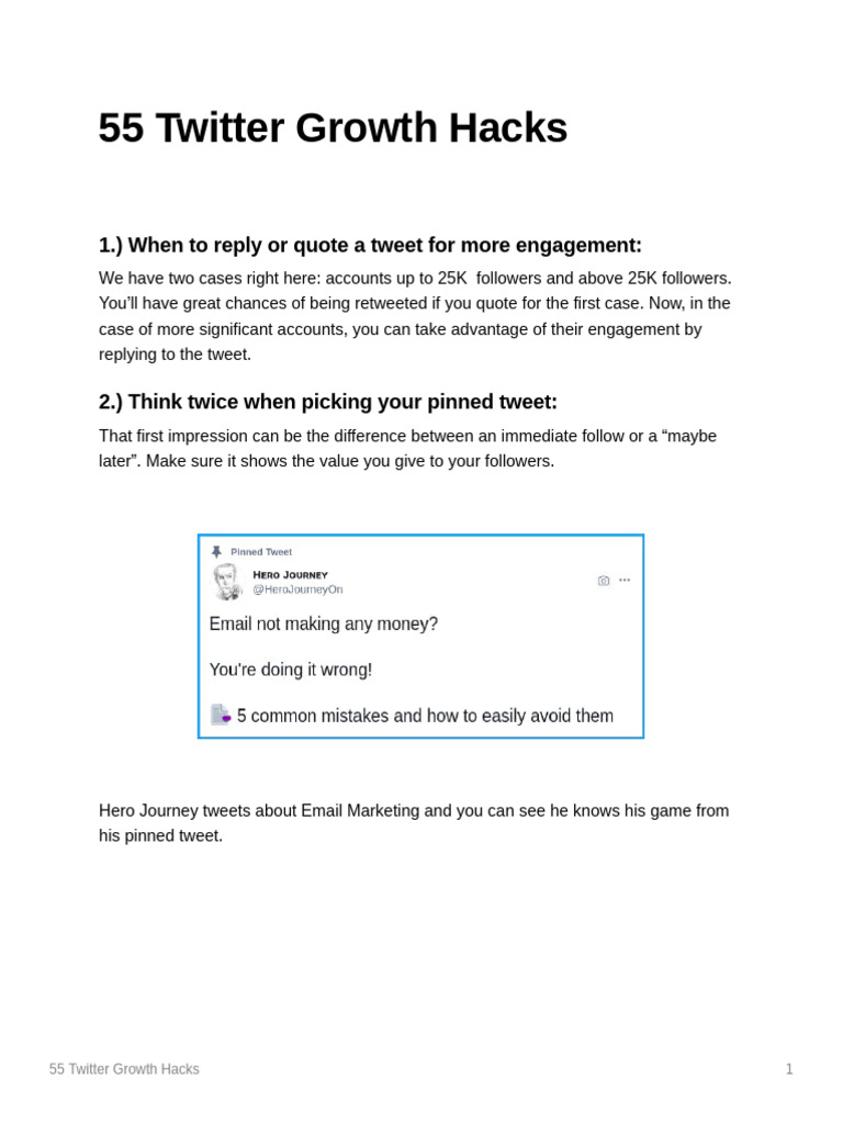 55 Unconventional Twitter Growth Hacks | Download Free PDF | Social ...