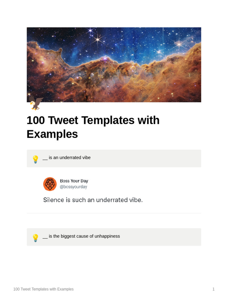100 Tweet Templates + Examples | PDF | Behavioural Sciences ...