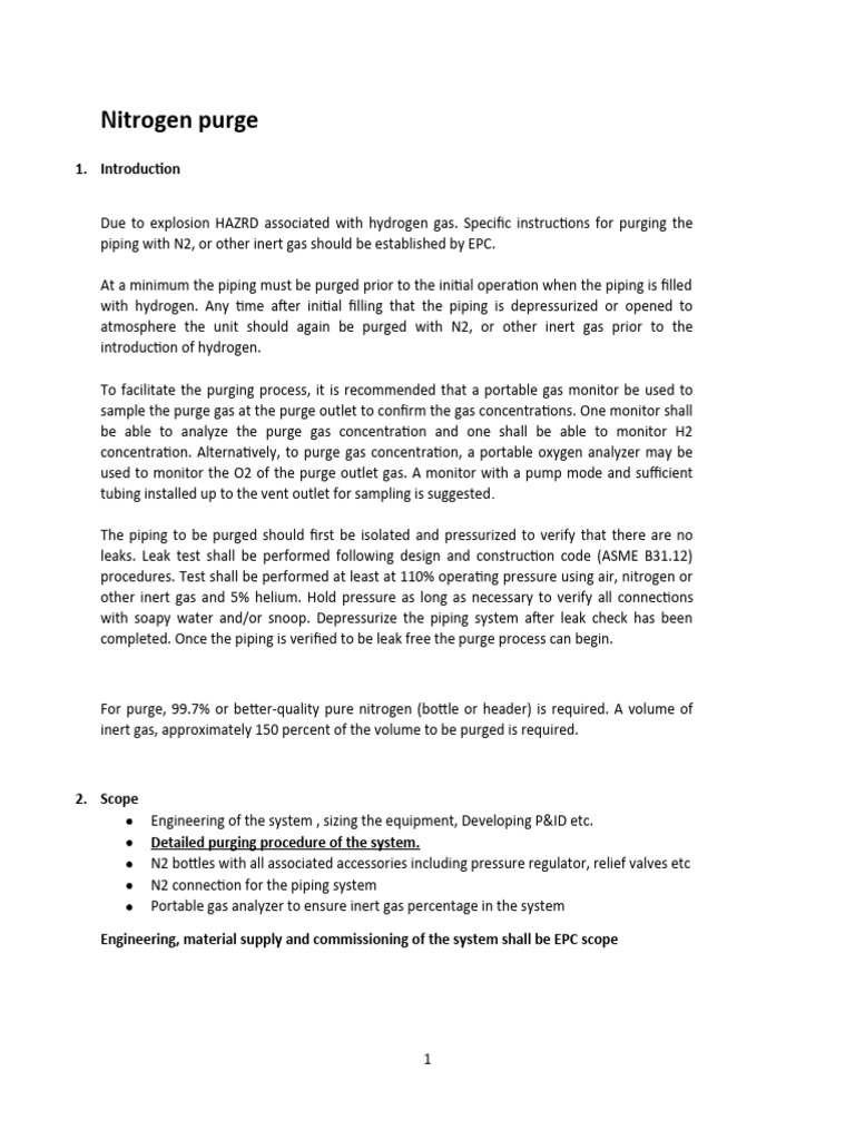 Nitrogen Purge Rev1 | PDF | Gases | Leak