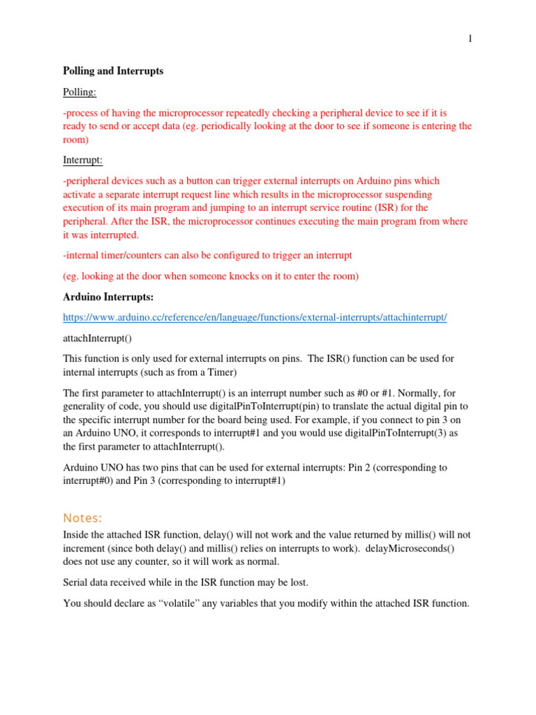 3c Polling Vs Interrupts V1 2 Pdf Parameter Computer Programming Arduino
