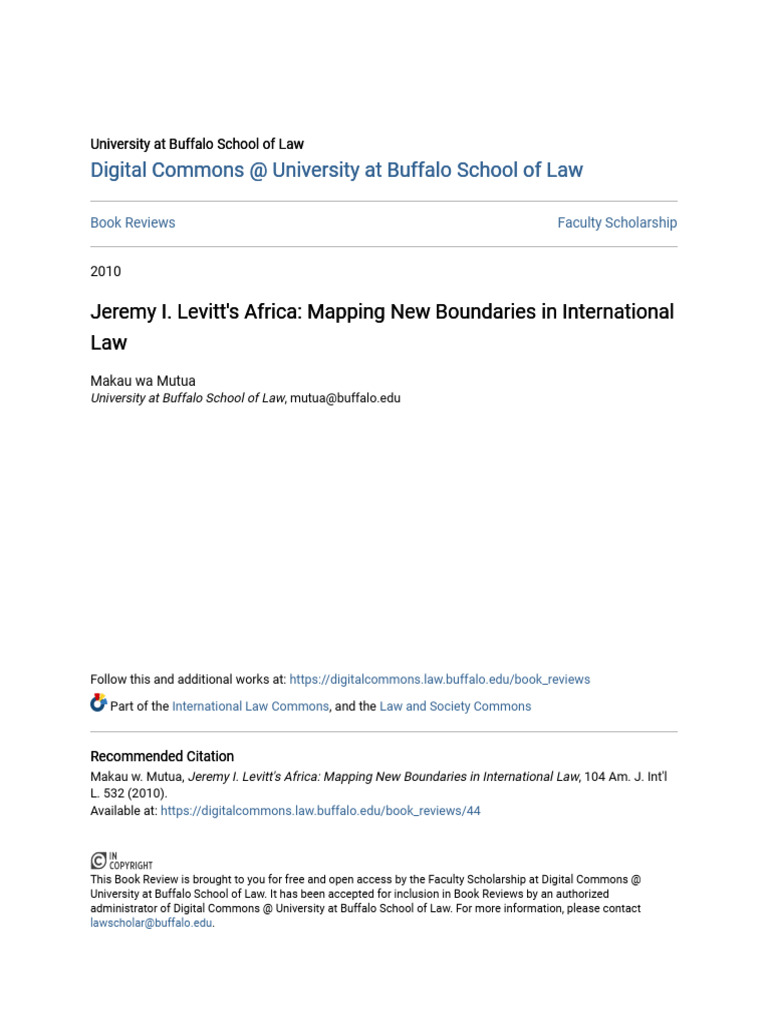 Book Review - Jeremy I. Levitt's Africa - Mapping New Boundaries in ...