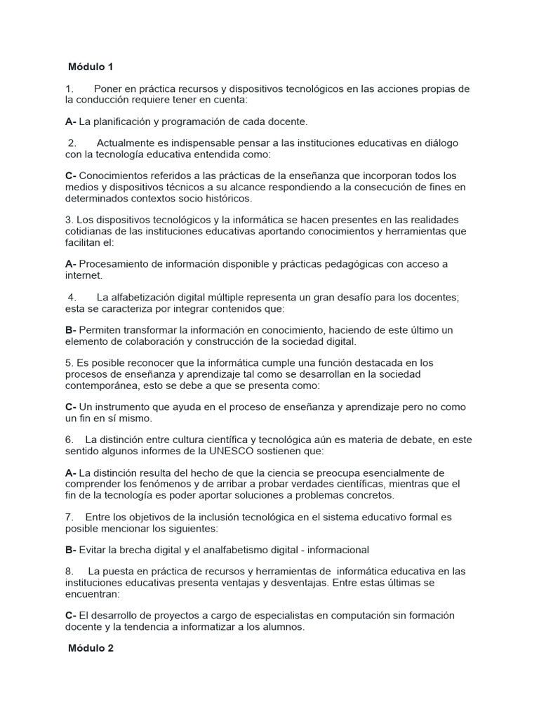 Examen Tecnologìas de La Información y La Comunicación | PDF | Enseñando | Software