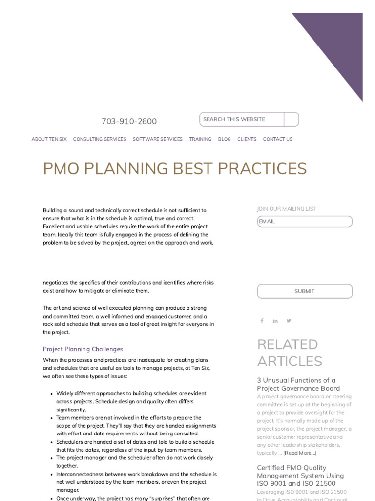 PMO Planning Best Practices | PDF | Business