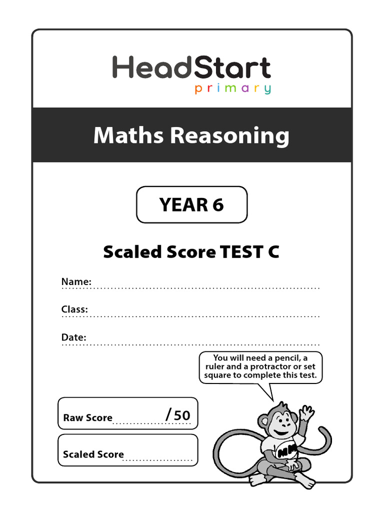 Y6 Maths Reasoning - Scaled Score TEST C | PDF | Mathematics ...