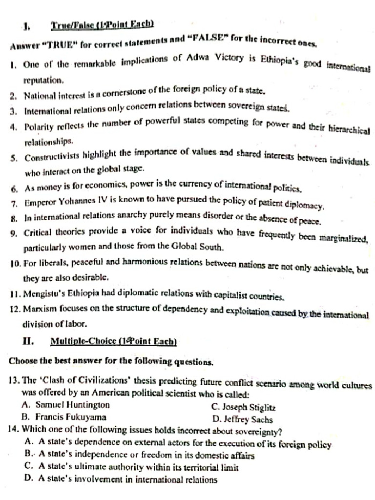 Aconcise Global Trend Final Exam Debre Berhan Univ | PDF