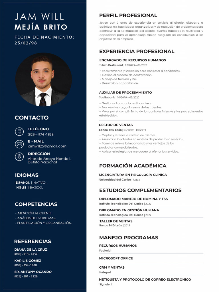 CV - Jam Will Mejia Brito | PDF