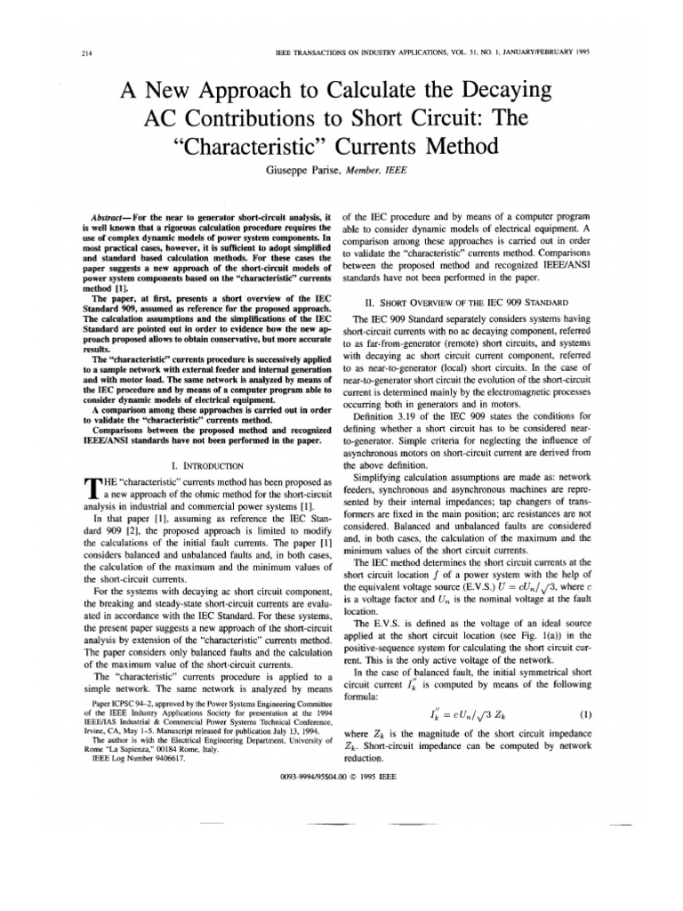 Cal Decaying AC Contribution To SC | PDF