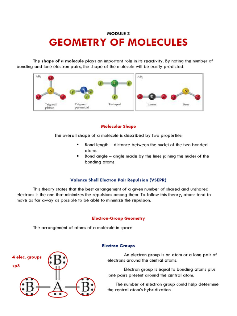 Geometry of Molecules | PDF | Chemical Polarity | Chemical Bond