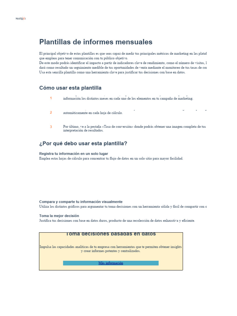 Copia de Plantillas de Informes Mensuales | Descargar gratis PDF ...