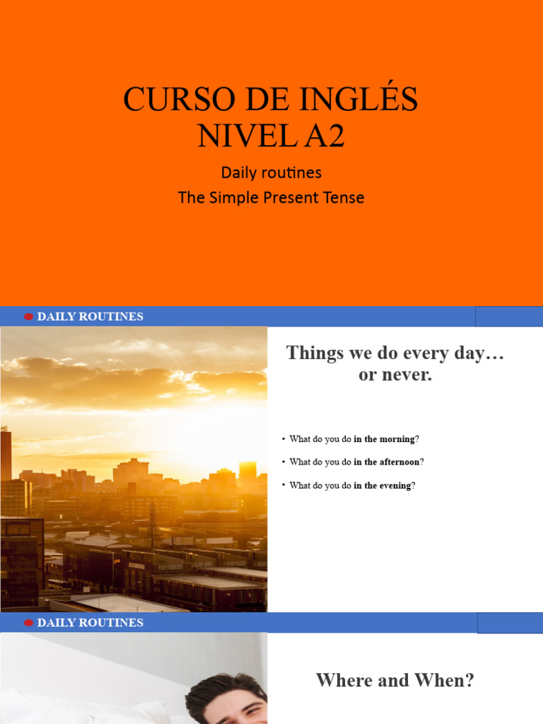 Class 10. Daily Routines - The Simple Present Tense | PDF | Verb ...