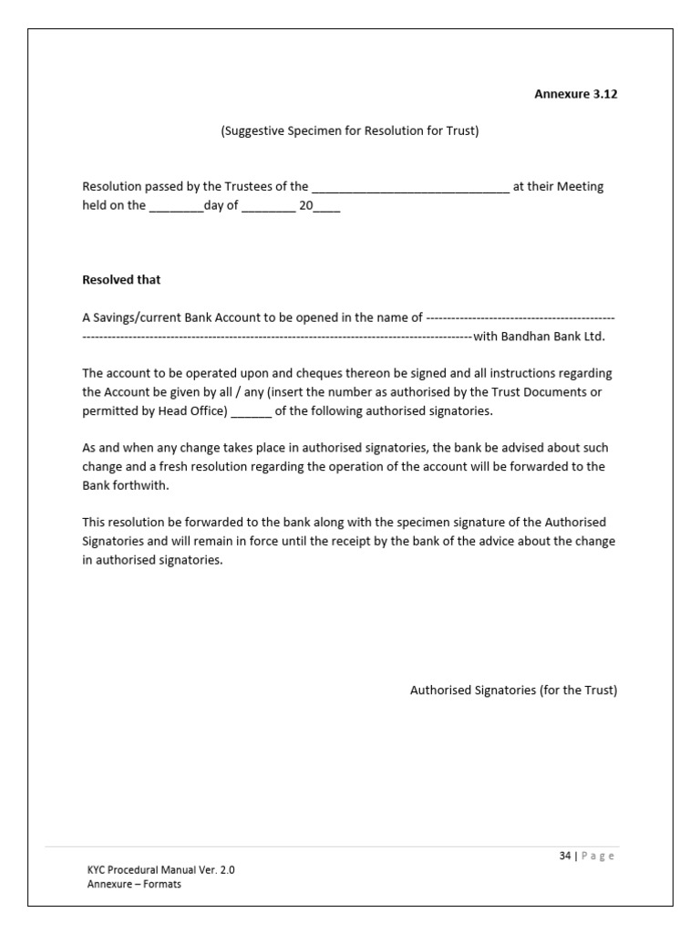 Resolution For Trust | PDF | Business | Finance & Money Management