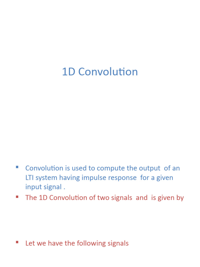1d Convolution And Correlation Pdf Linear Algebra
