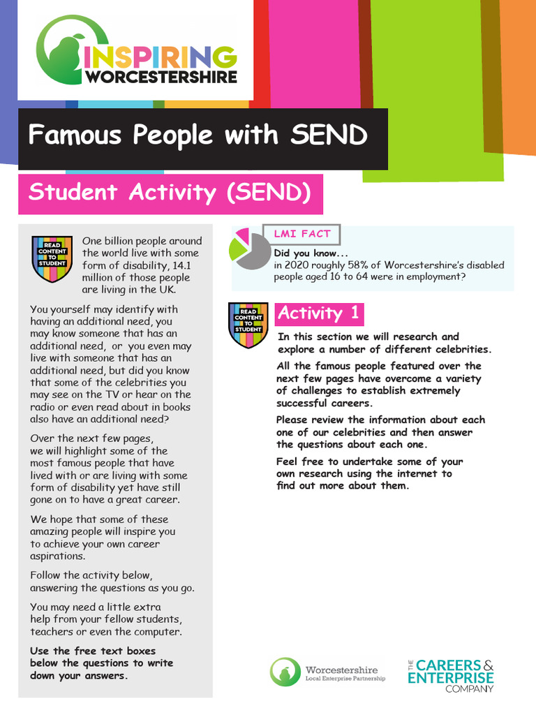 Famous People Send Activity No Icons | PDF | Autism Spectrum