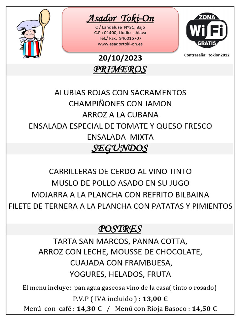 Toki-On Menú Diario | PDF