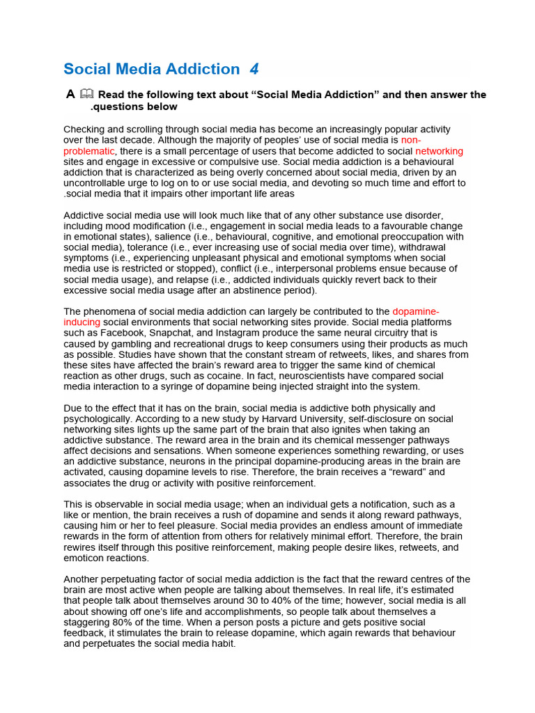 4 Social Media Addiction | PDF | Social Media | Popular Culture & Media ...