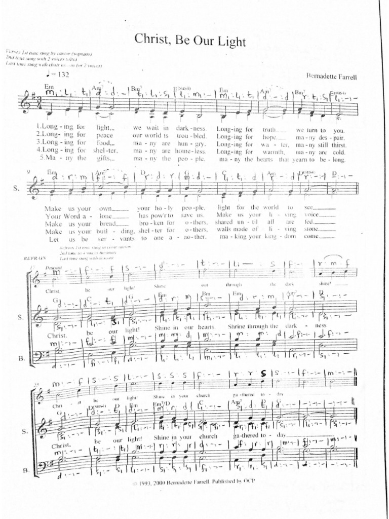 Solfa - CHRIST BE OUR LIGHT - GENERAL - ENGLISH | PDF