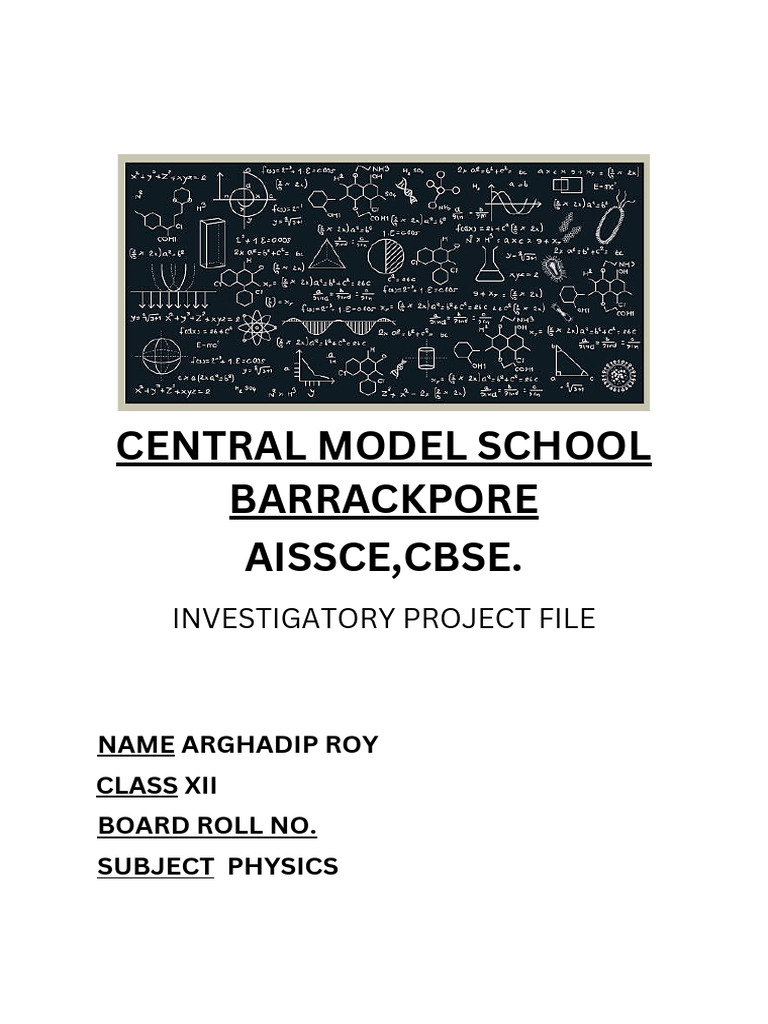 Central Model School Barrackpore Aissce, Cbse.: Investigatory Project ...