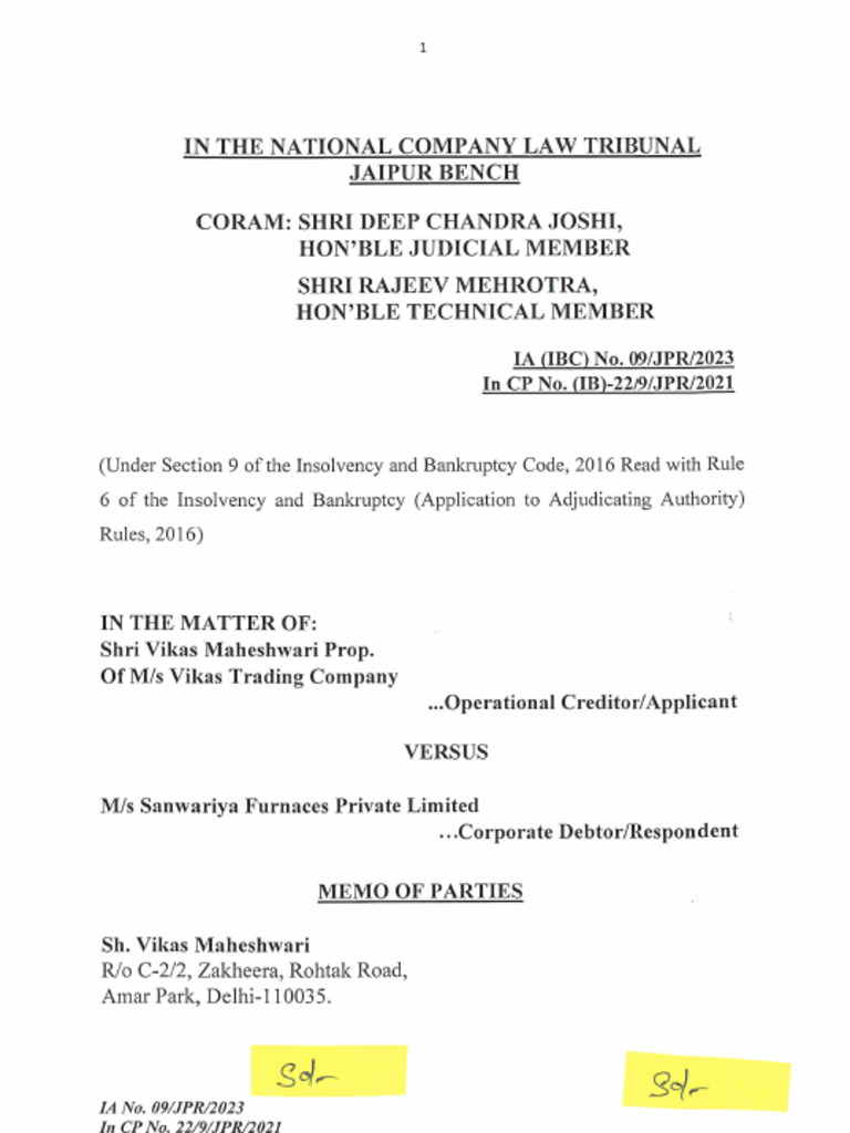 Sanwariya Liquidation Order | PDF