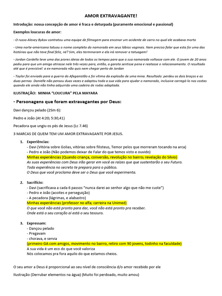 Amor Extravagante | PDF | Amor | Davi