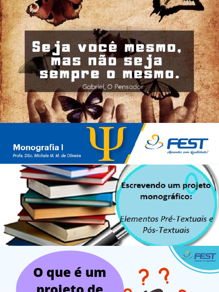 Aula II - Elementos Pré-Textuais, Textuais e Pós-Textuais | PDF