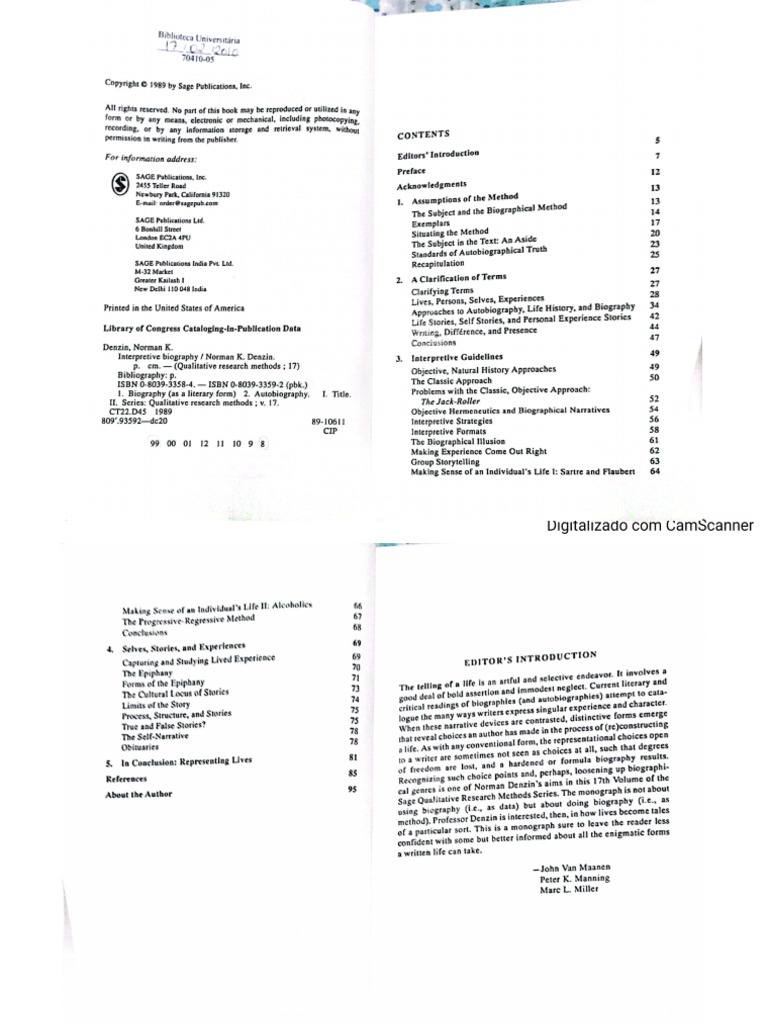 Interpretive Biography - Norman K Denzin | PDF