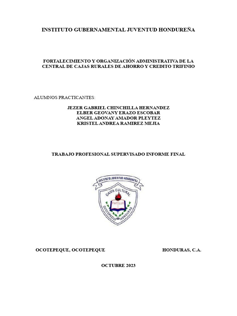 Informe De Práctica Profesional Pdf Sustentabilidad Honduras