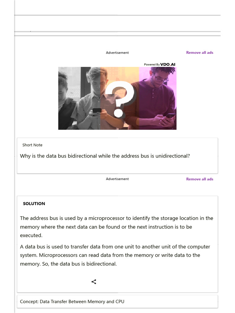 Why Is The Data Bus Bidirectional While The Address Bus Is Unidirectional - Computer Science ...